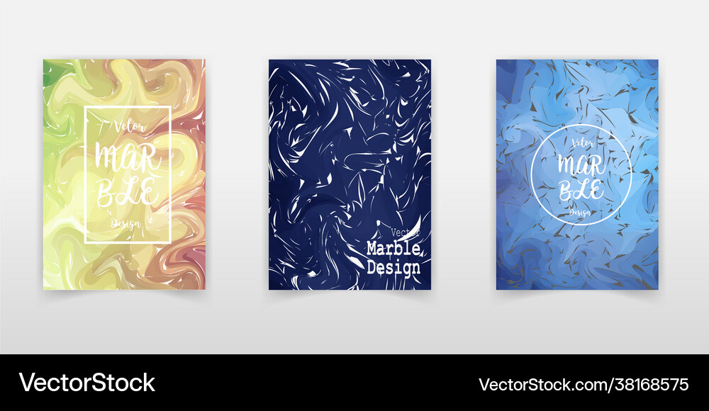Liquid marble colors covers set bright colors Vector Image