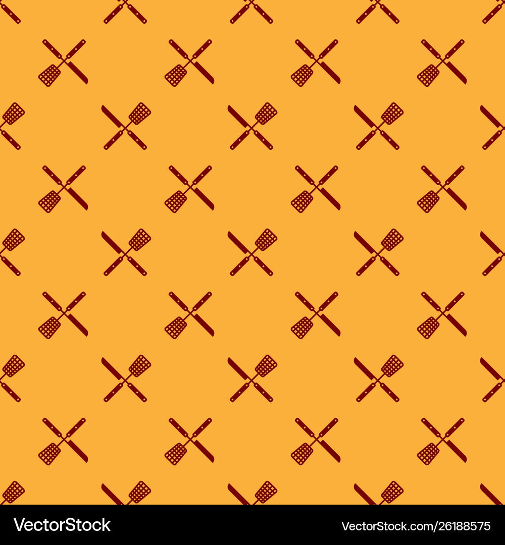 Red crossed fork and knife icon isolated seamless Vector Image