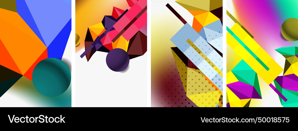 Set of geometric abstract composition with spheres