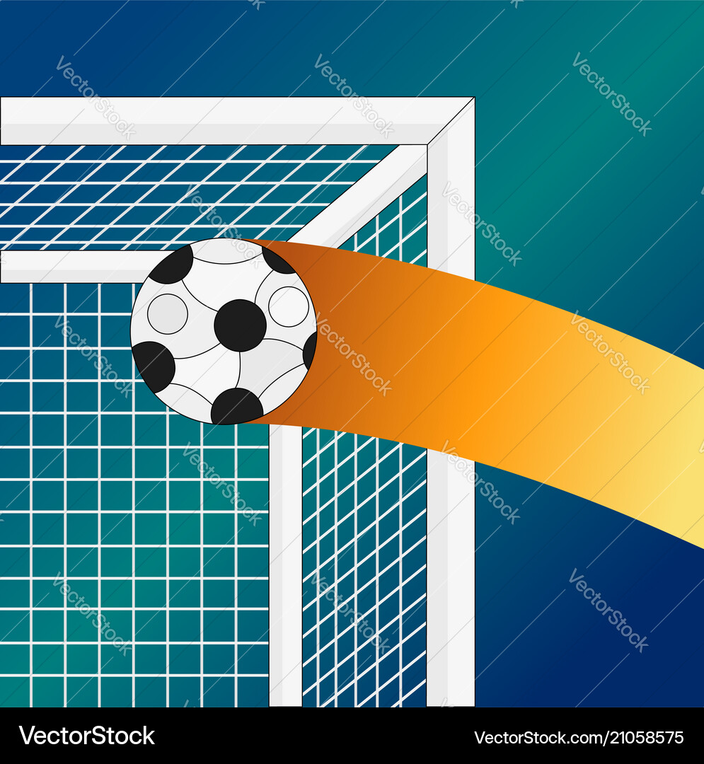 Shoot football into goal Royalty Free Vector Image