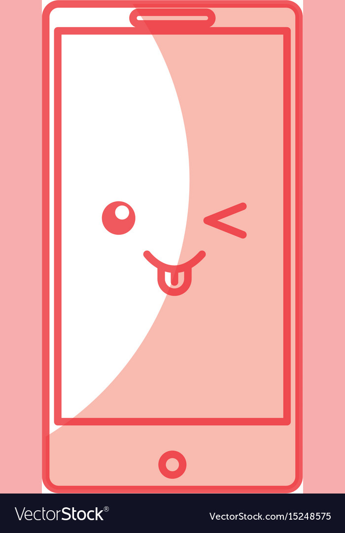 Smartphone device kawaii character Royalty Free Vector Image