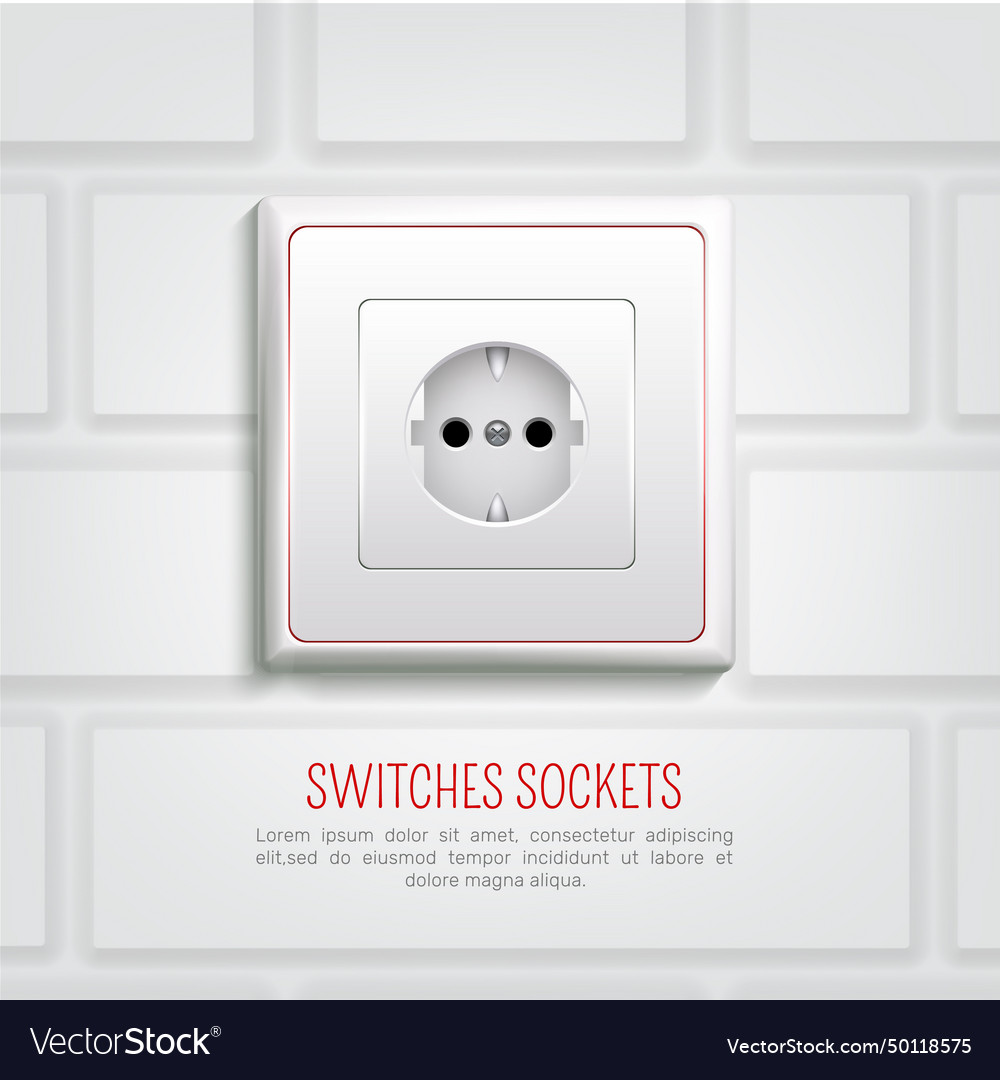 Socket on wall Royalty Free Vector Image - VectorStock