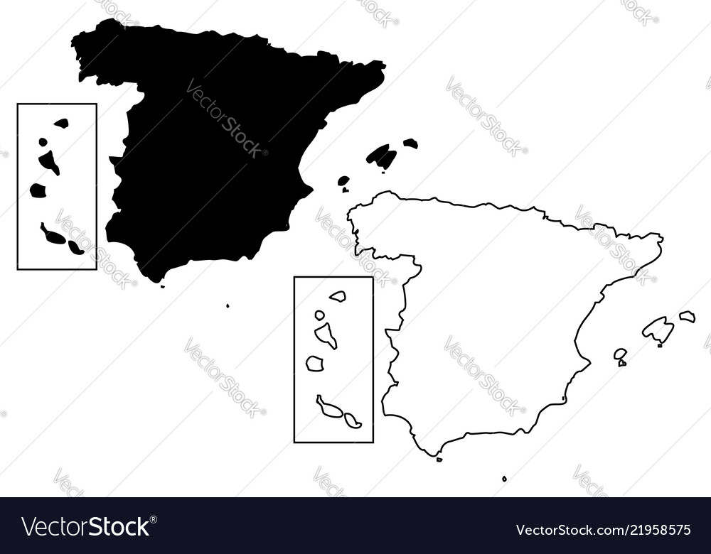 Spain map Royalty Free Vector Image - VectorStock