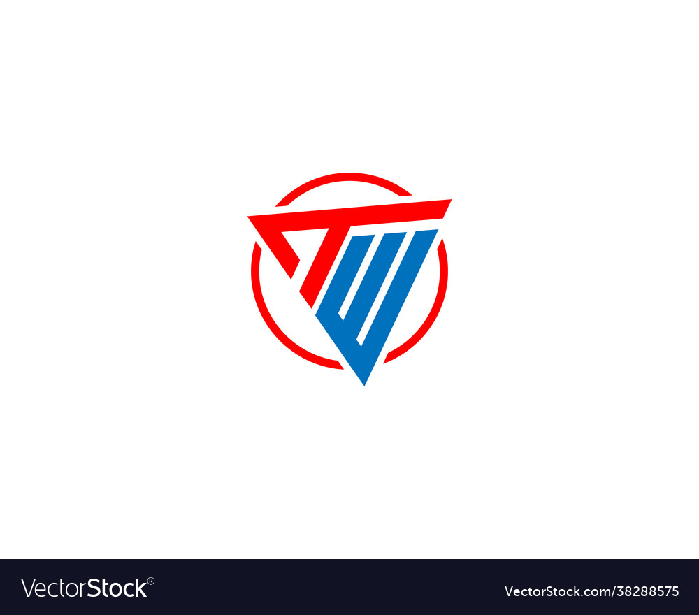 Tw or wt alphabet letters abstract icon logo Vector Image