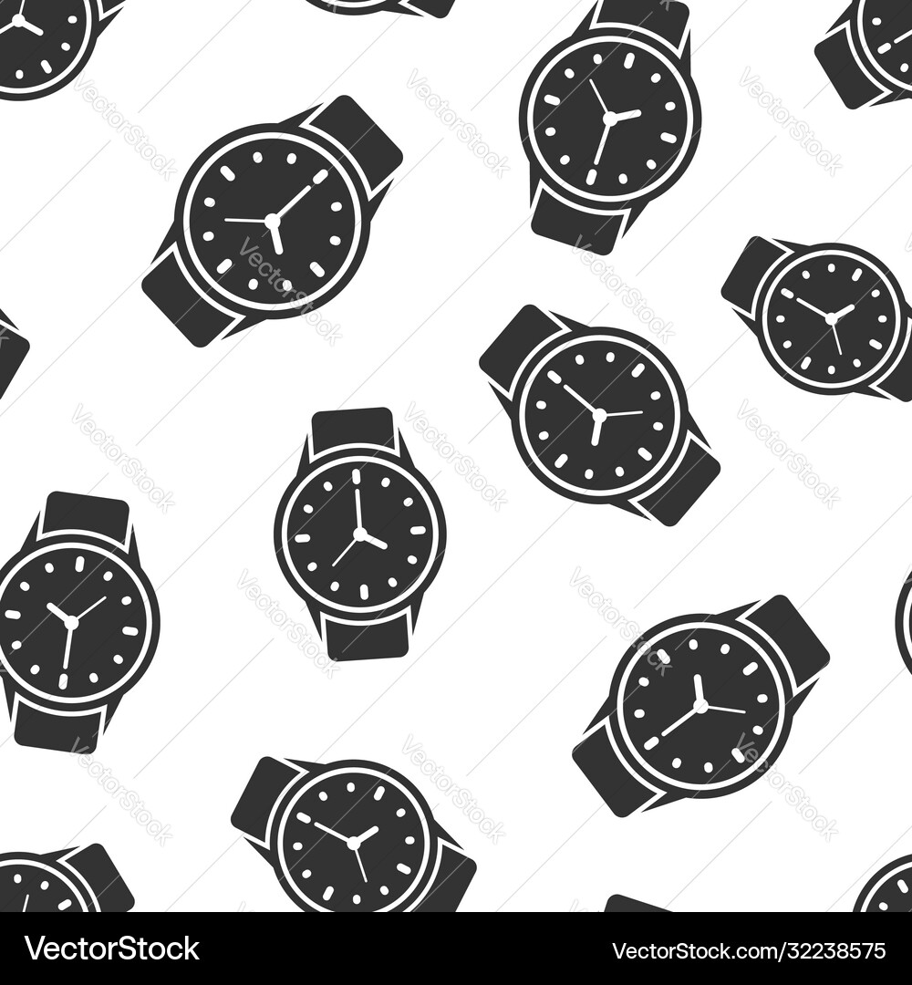 Wrist watch icon in flat style hand clock Vector Image