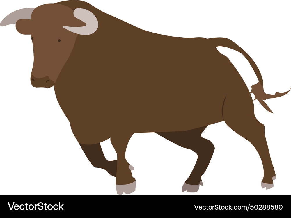 Angry bull running icon isolated on white Vector Image
