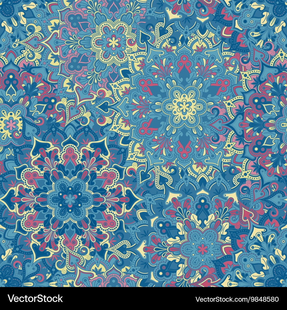 Boho flower pattern Royalty Free Vector Image - VectorStock
