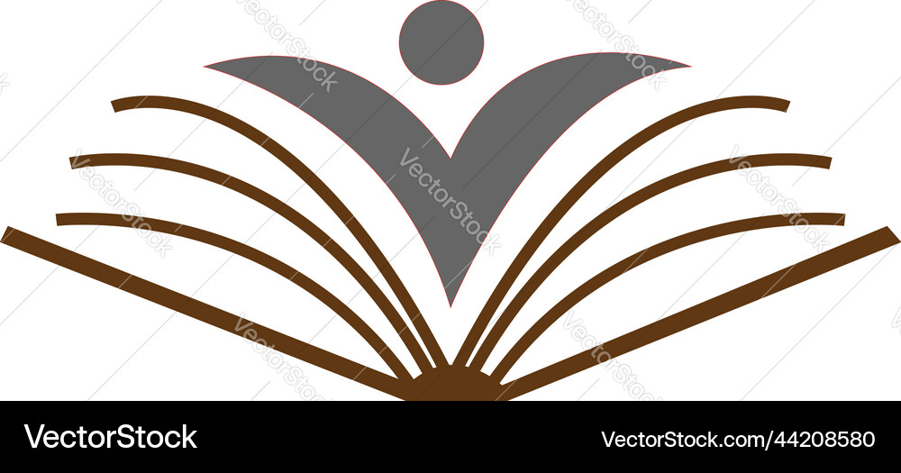 Book person abstract icon isolated on white Vector Image