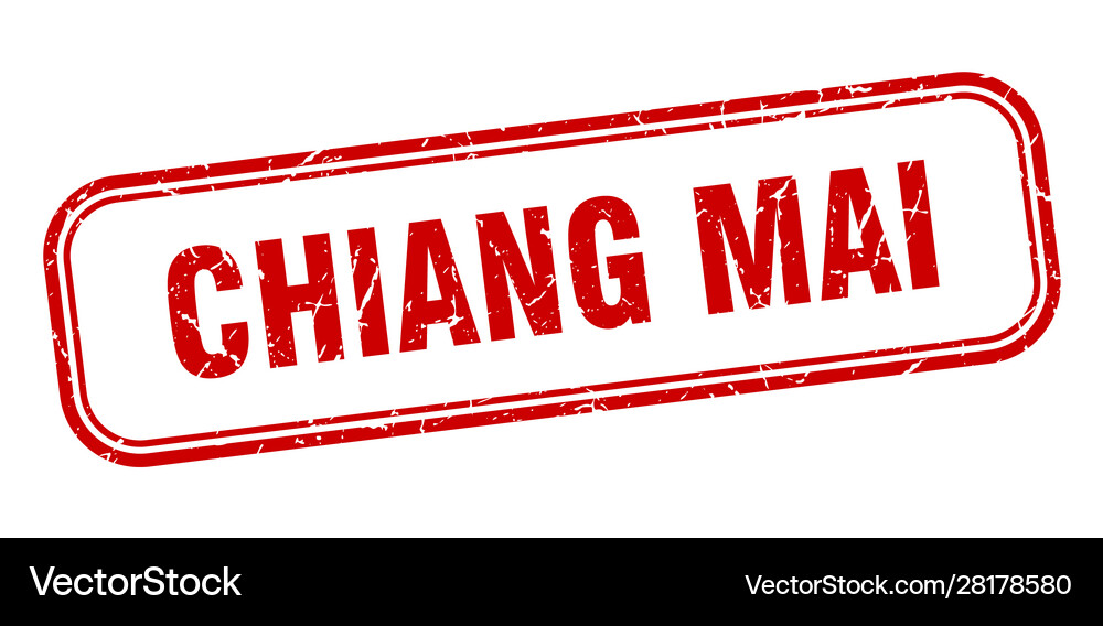Chiang mai stamp red grunge isolated Royalty Free Vector
