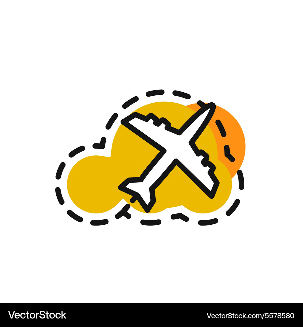 Color line icon for flat design airplane flight Vector Image