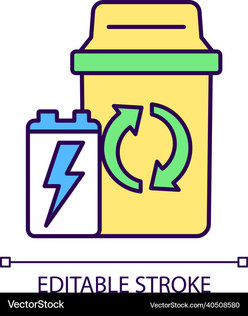 Container for battery disposal rgb color icon Vector Image