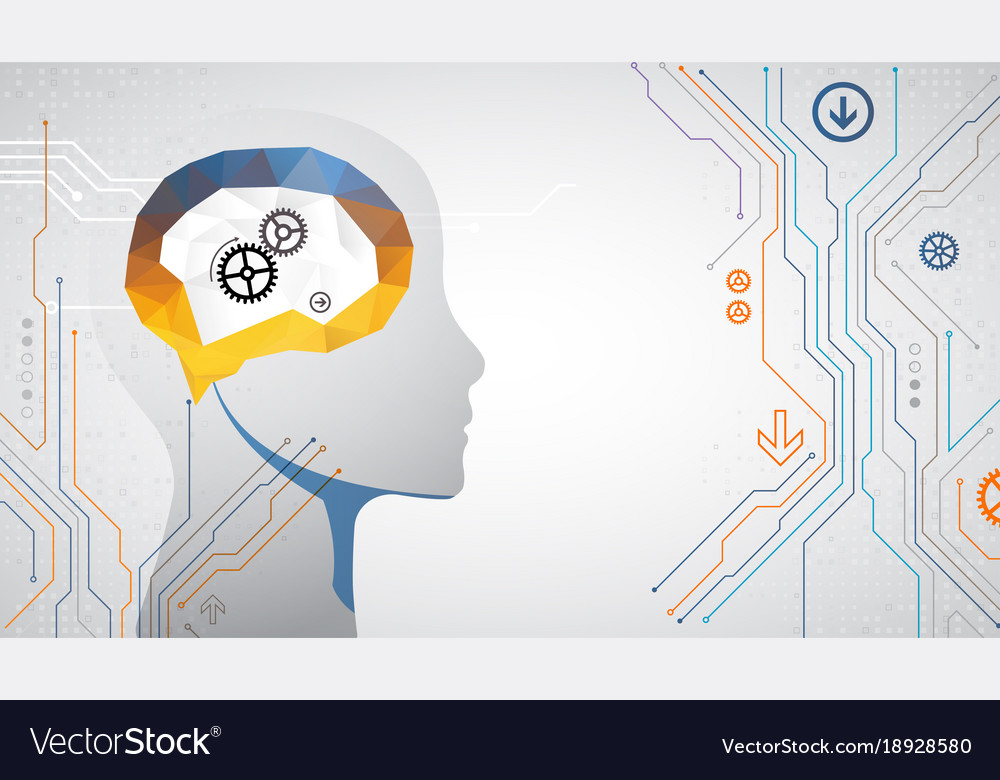 Creative brain concept background artificial Vector Image