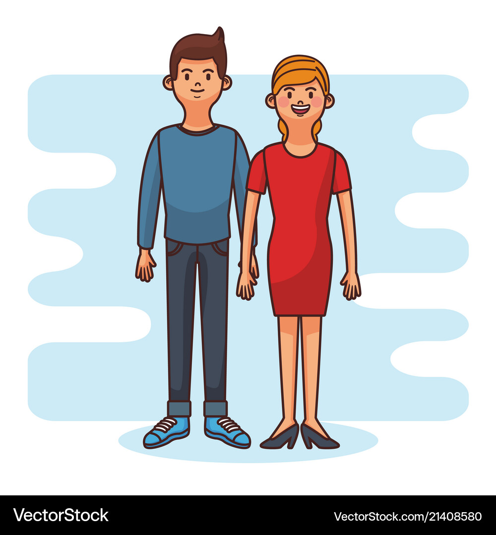 Cute couple cartoon Royalty Free Vector Image - VectorStock