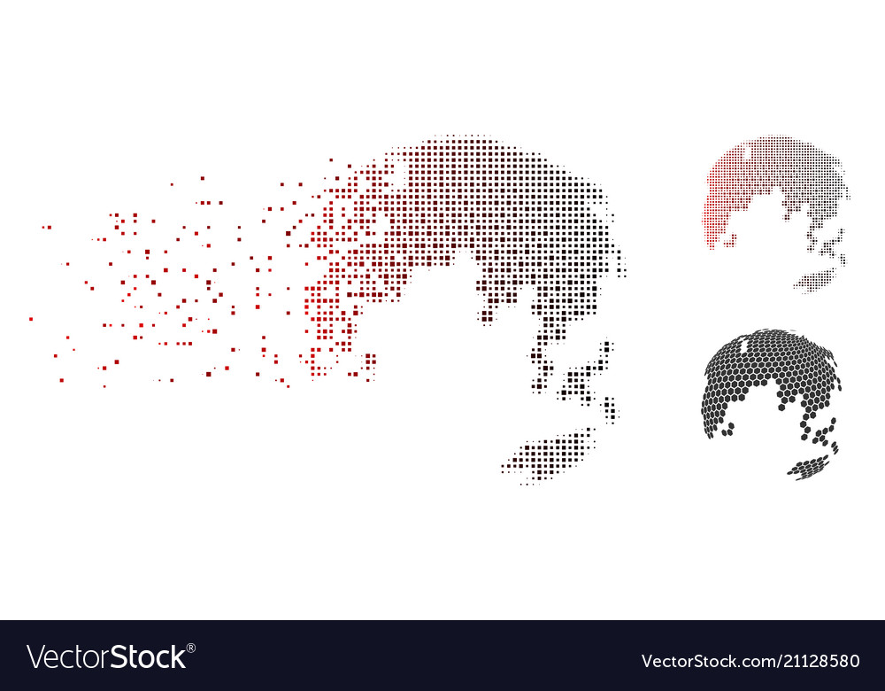 Fragmented pixel halftone abstract dotted earth Vector Image Fragmented pixel halftone abstract dotted earth Vector Image