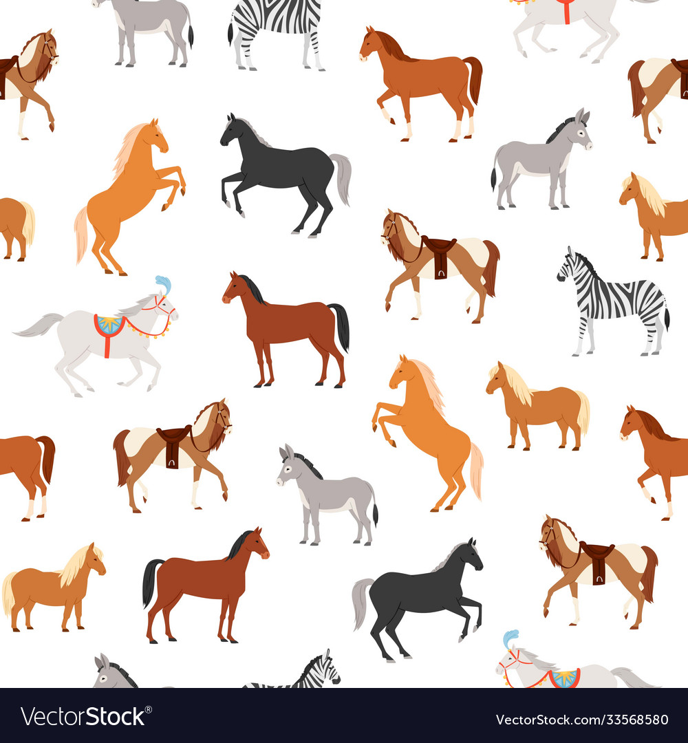 Horses seamless pattern Royalty Free Vector Image