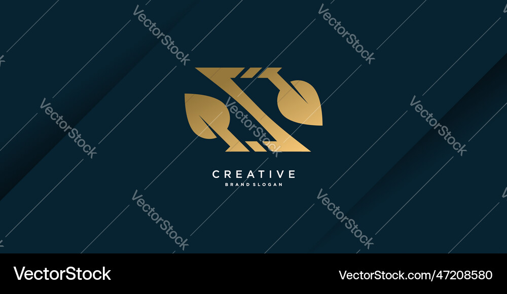 Letter z logo with creative unique golden concept Vector Image