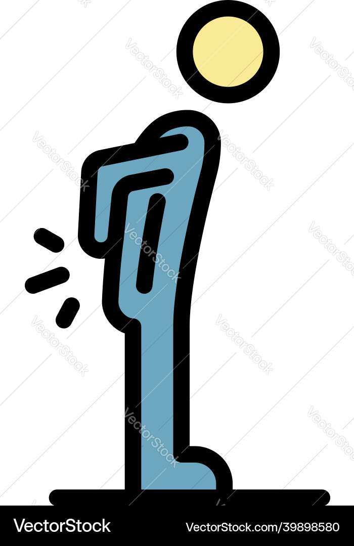 Lower back pain icon color outline Royalty Free Vector Image