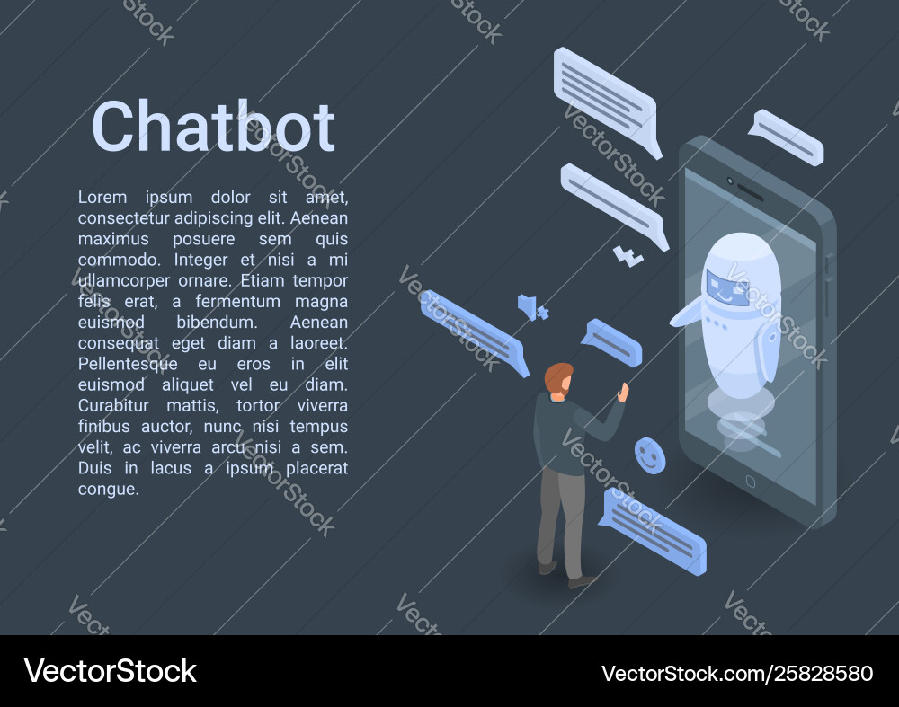 Modern smartphone chatbot concept banner Vector Image