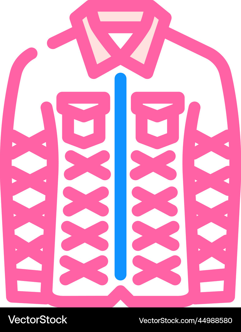 Quilted jacket outerwear female color icon Vector Image