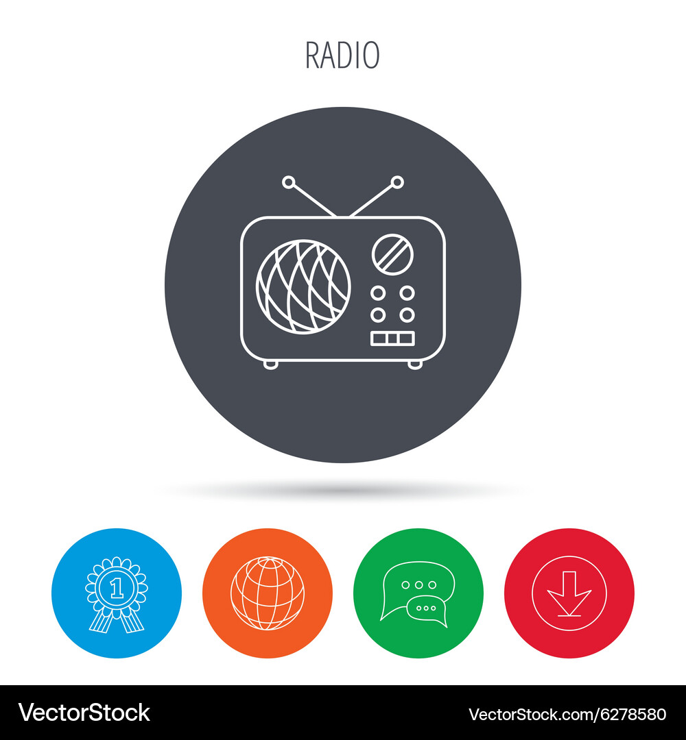 Radio icon retro musical receiver sign Royalty Free Vector