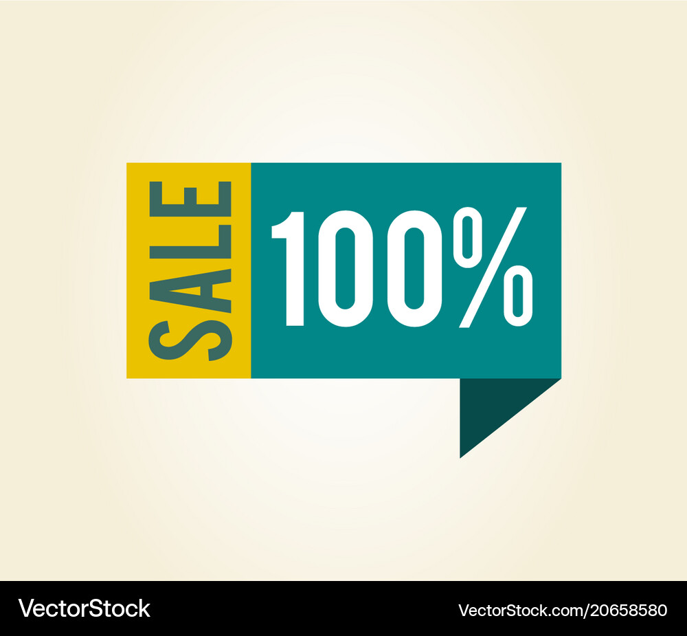 Sale 100 label with title Royalty Free Vector Image