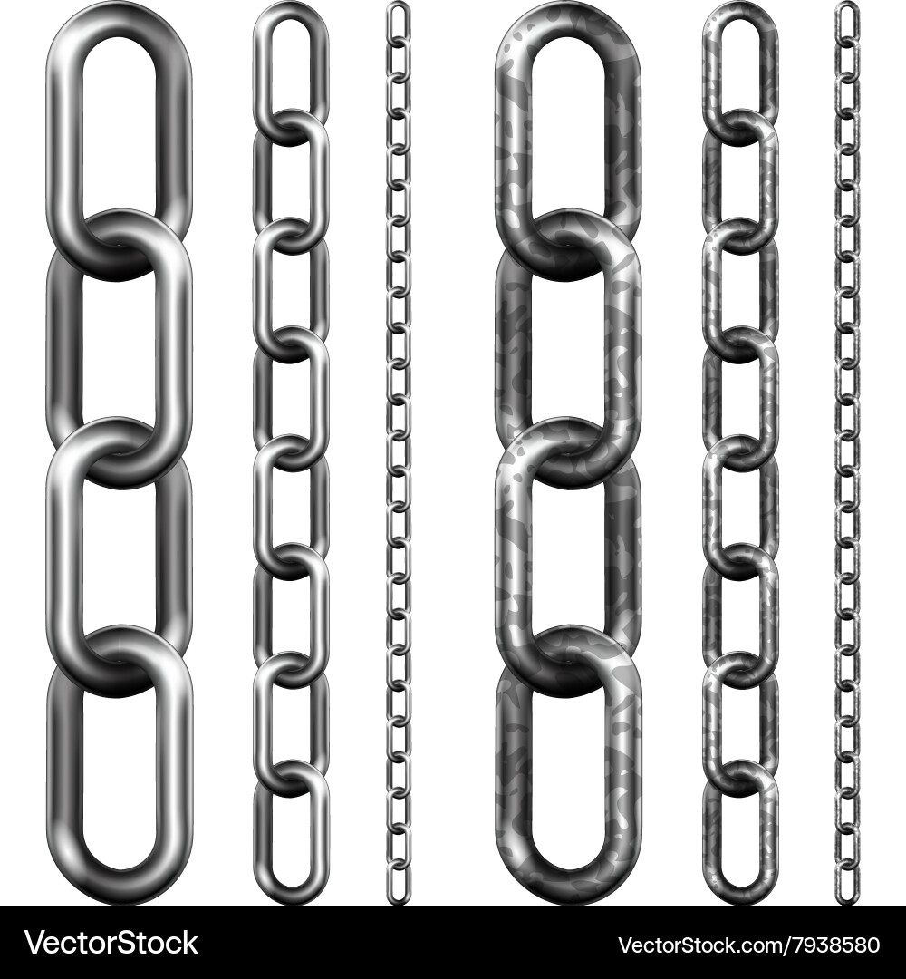 Set of metal chain Royalty Free Vector Image - VectorStock