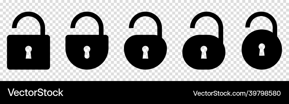 Set of unlocks icons Royalty Free Vector Image
