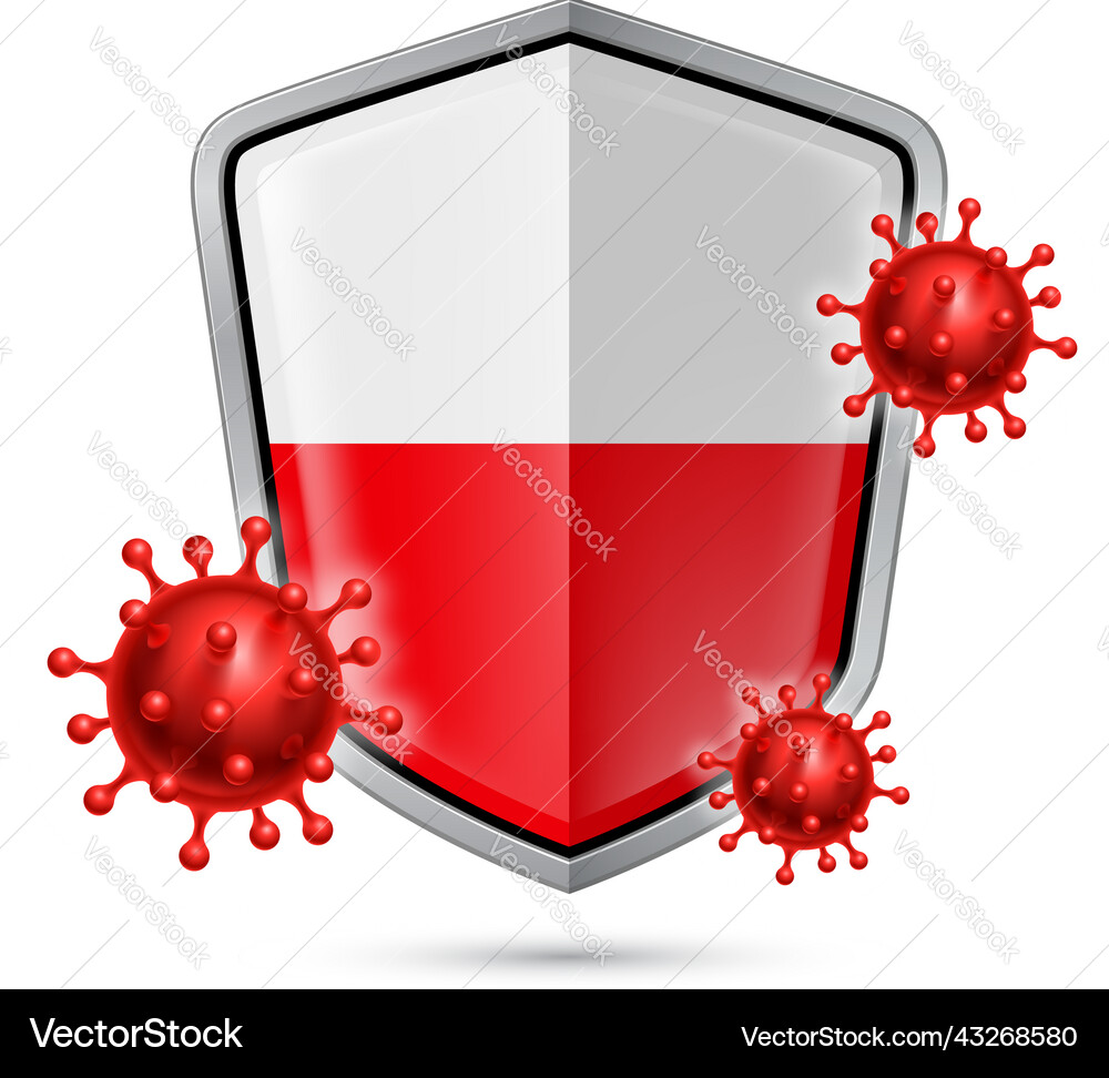 Shield icon of poland Royalty Free Vector Image