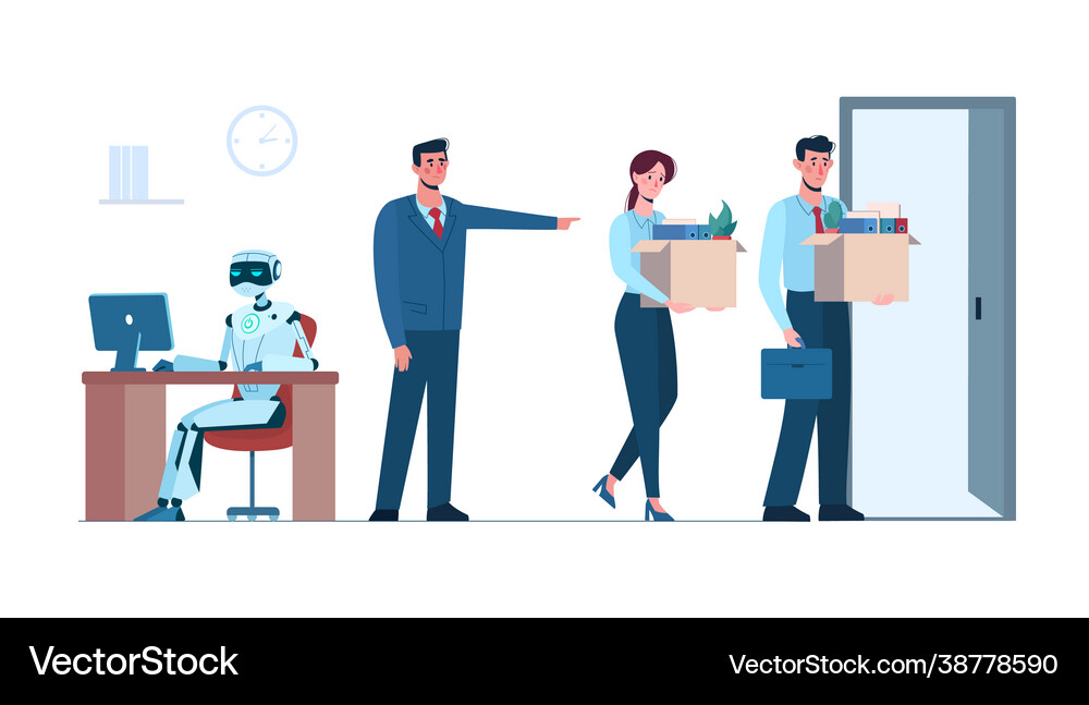 Artificial intelligence has replaced humans Vector Image