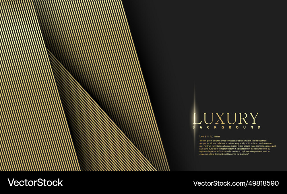 Black abstract premium background with golden Vector Image