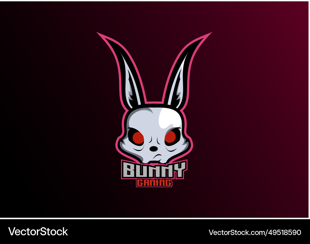 Bunny logo design esport gaming Royalty Free Vector Image