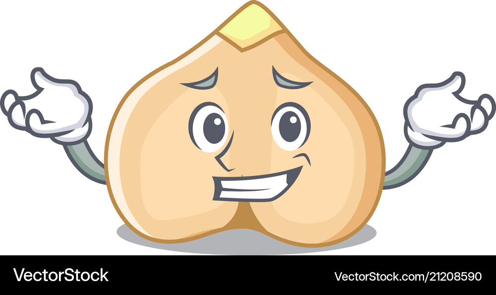 Grinning chickpeas character cartoon style Vector Image