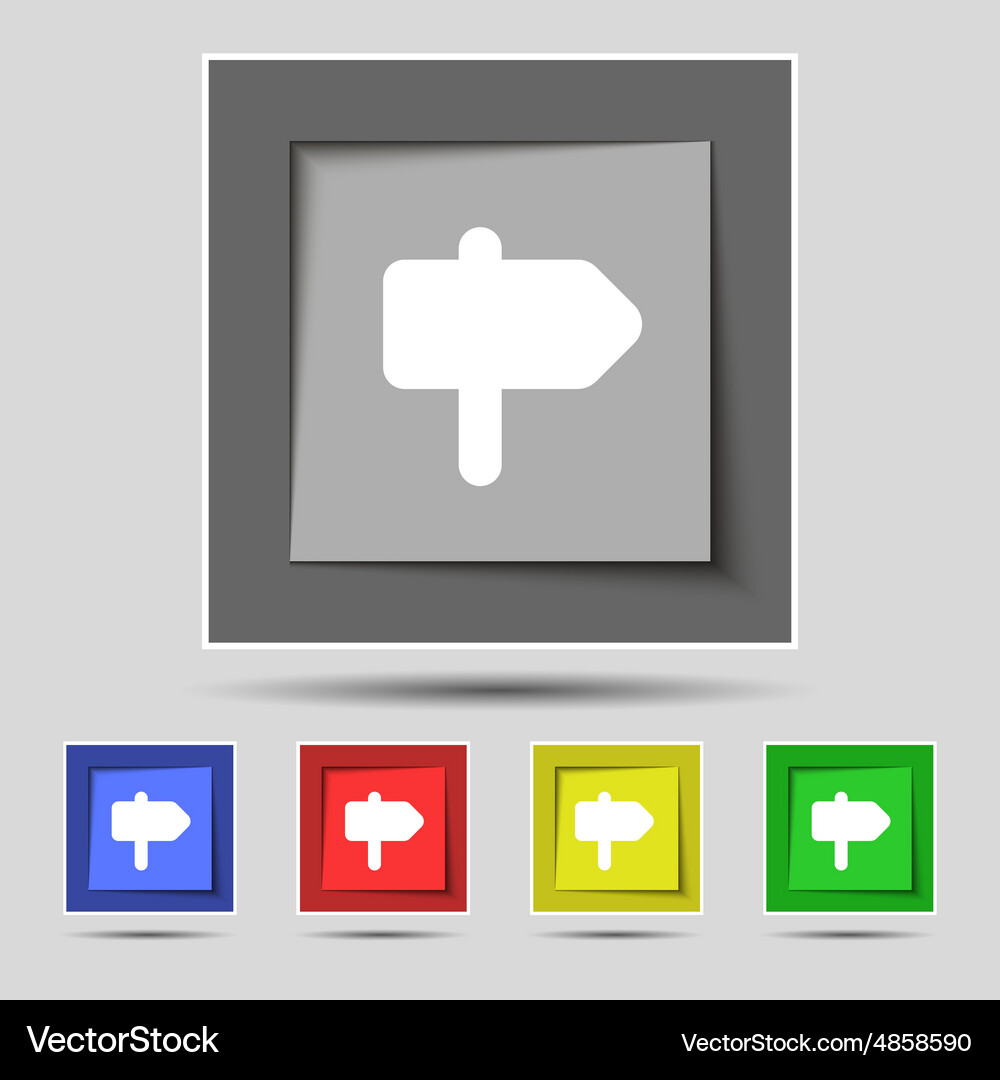 Information road icon sign on the original five Vector Image