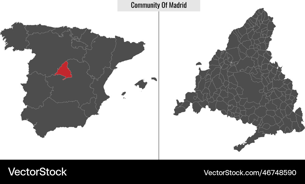 Map of madrid autonomous community spain Vector Image