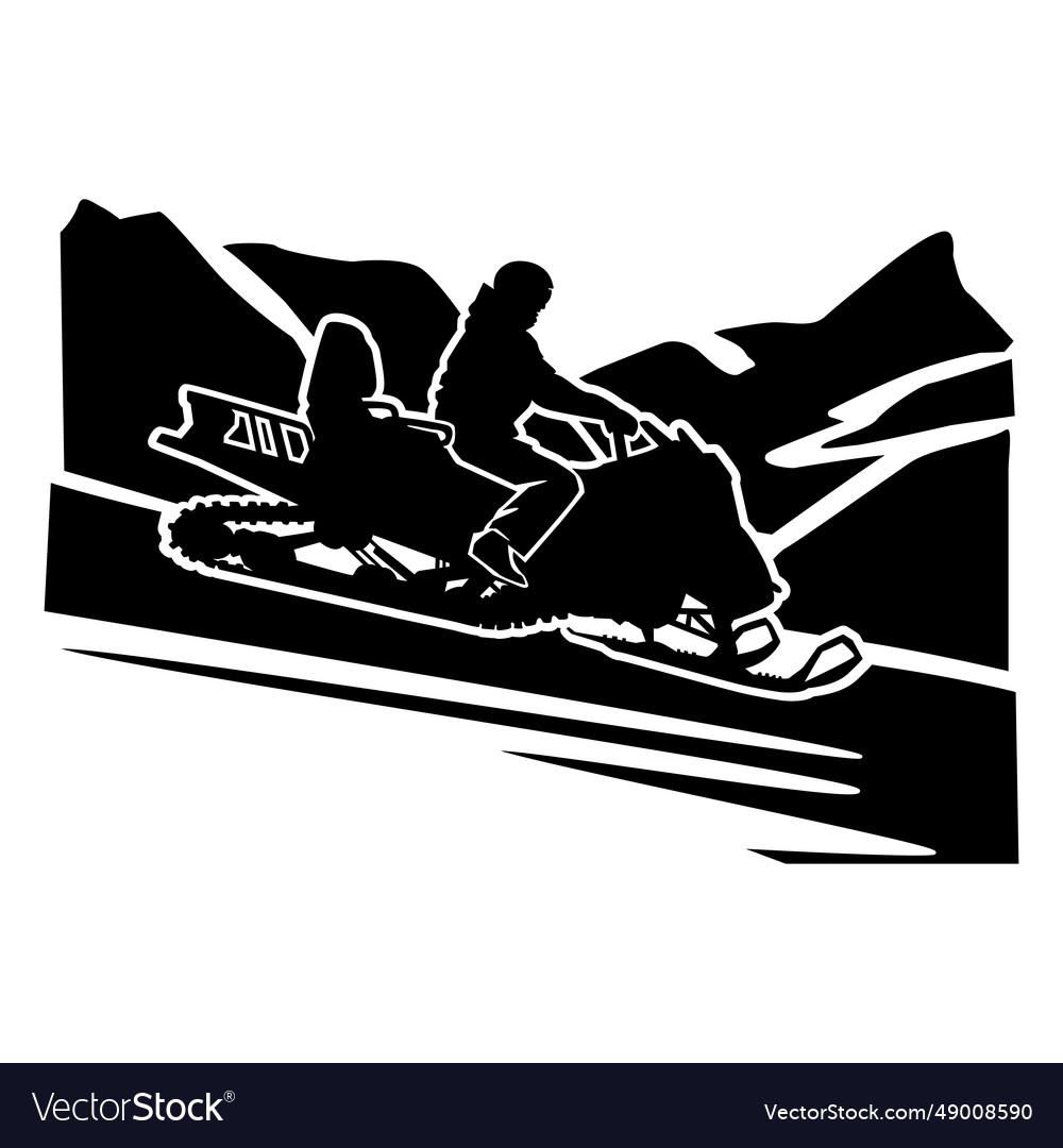 Snow Mobile Cut Out Royalty Free Vector Image Vectorstock