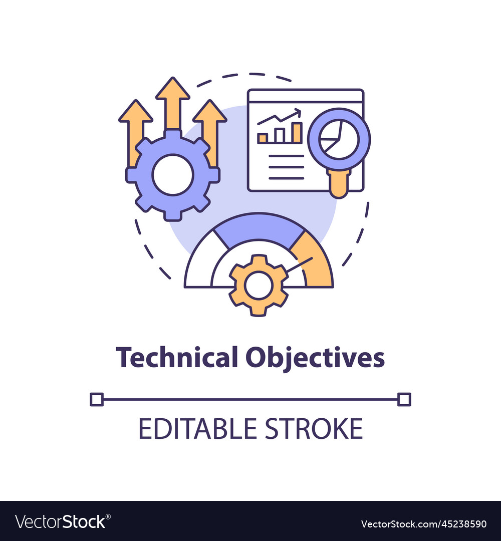 Technical objectives concept icon Royalty Free Vector Image