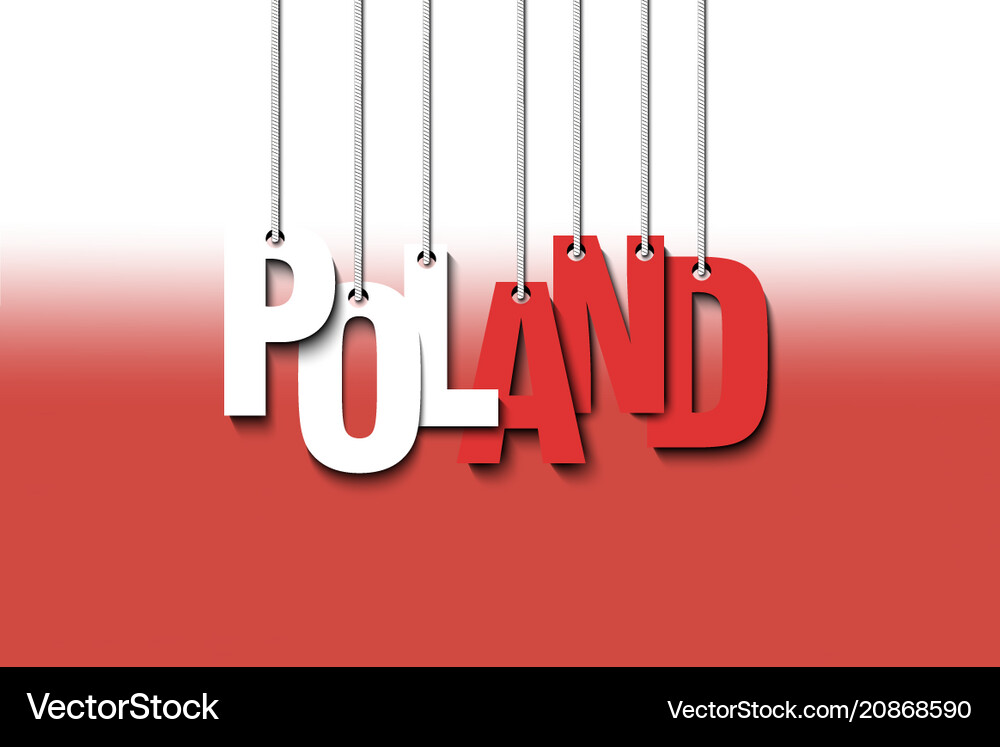 Word poland hang on the ropes Royalty Free Vector Image