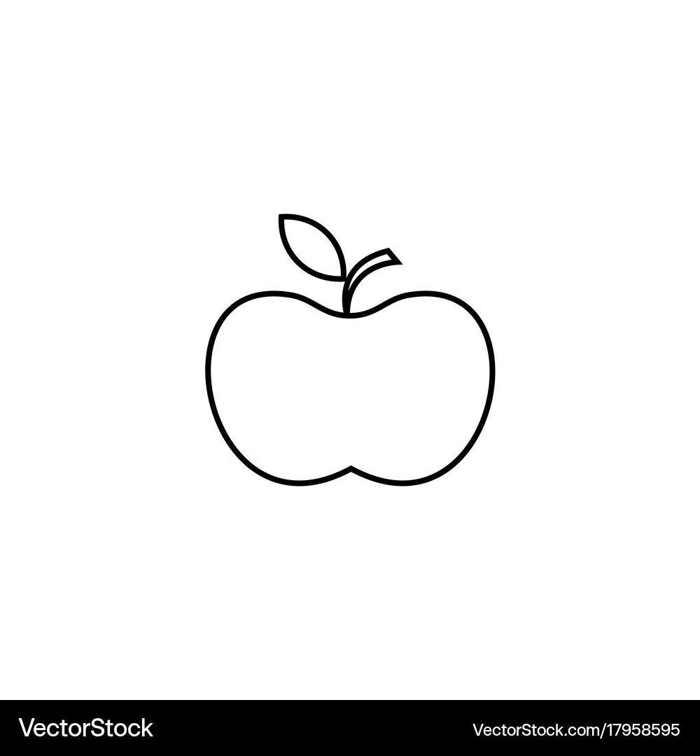 Apple icon line icon for infographic website Vector Image