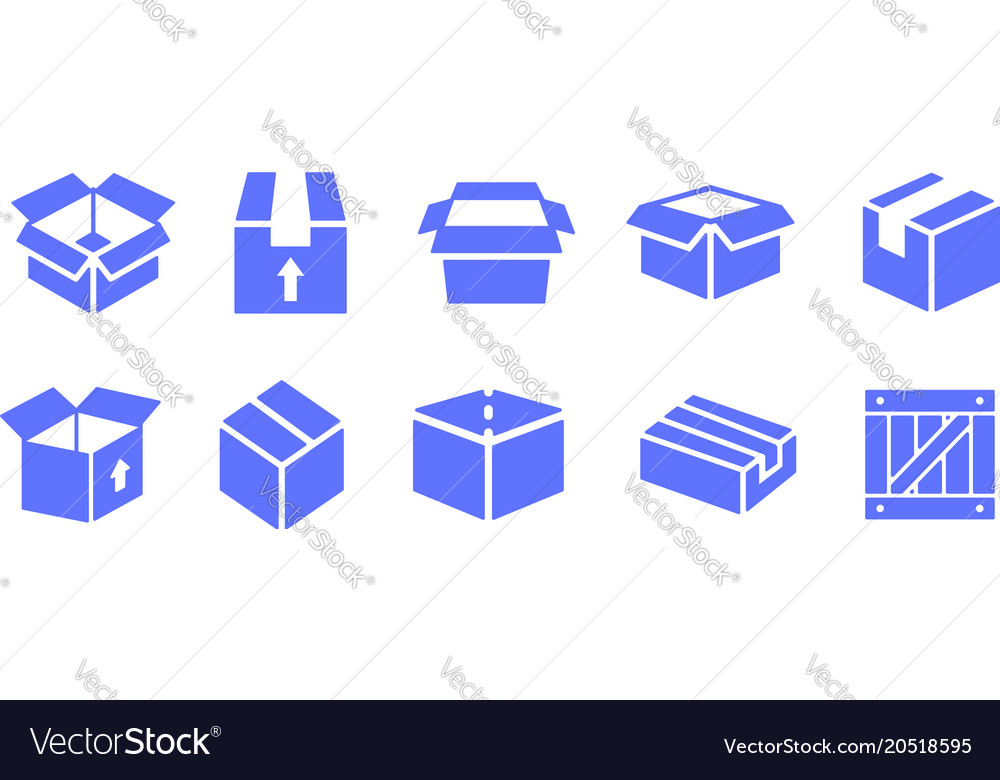 Box flat icons Royalty Free Vector Image - VectorStock