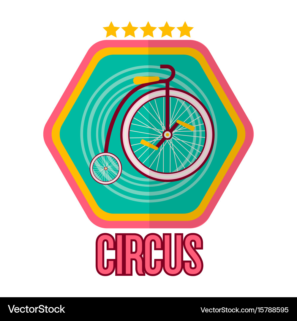 Circus logotype with special bike isolated Vector Image