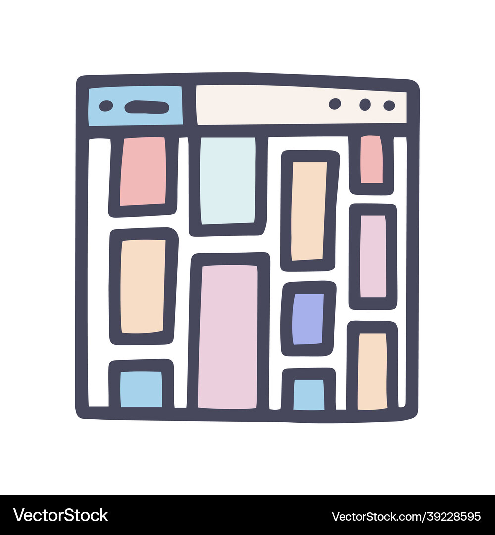 Color doodle simple icon online gallery Royalty Free Vector