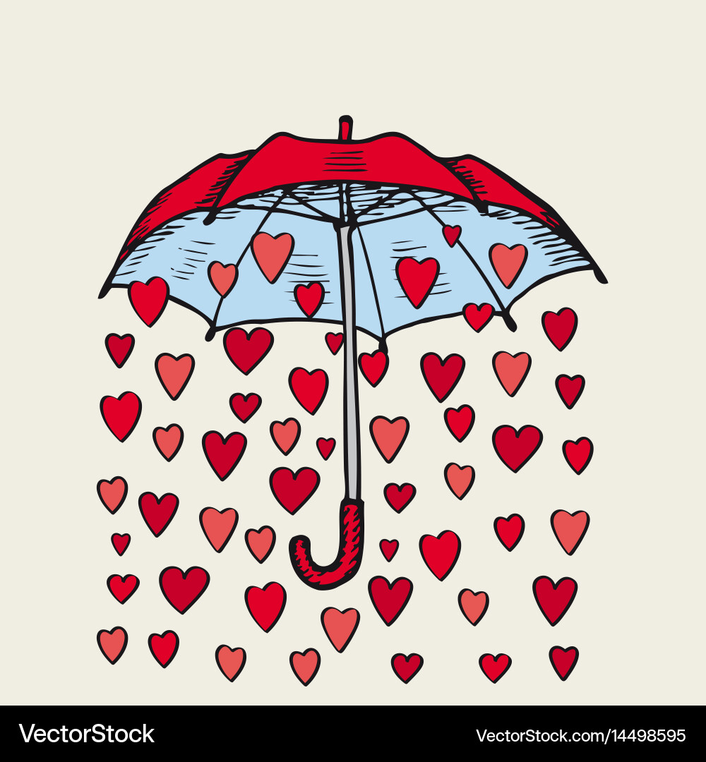 Colorful hand drawn love concept Royalty Free Vector Image