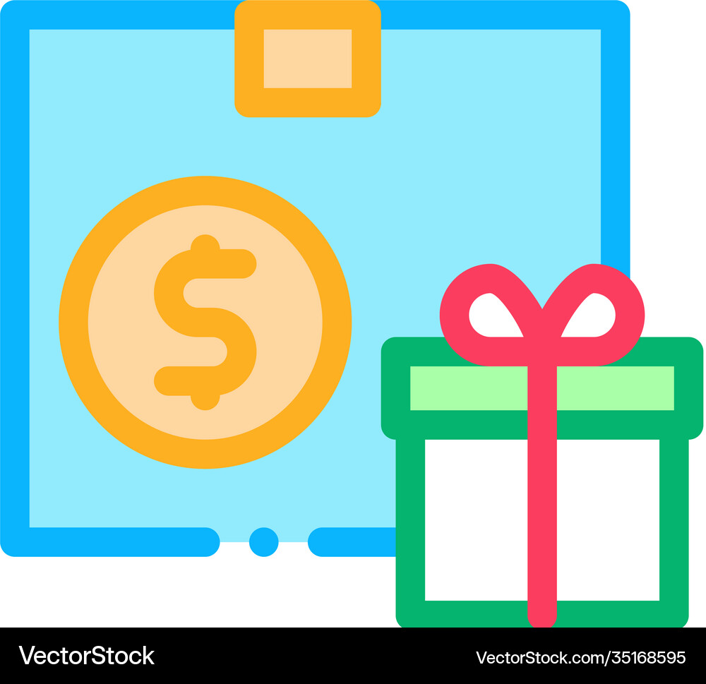 Delivered order and present color icon Royalty Free Vector