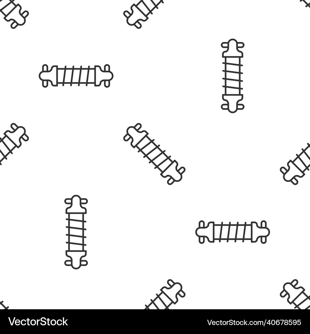 Grey line bicycle suspension icon isolated Vector Image