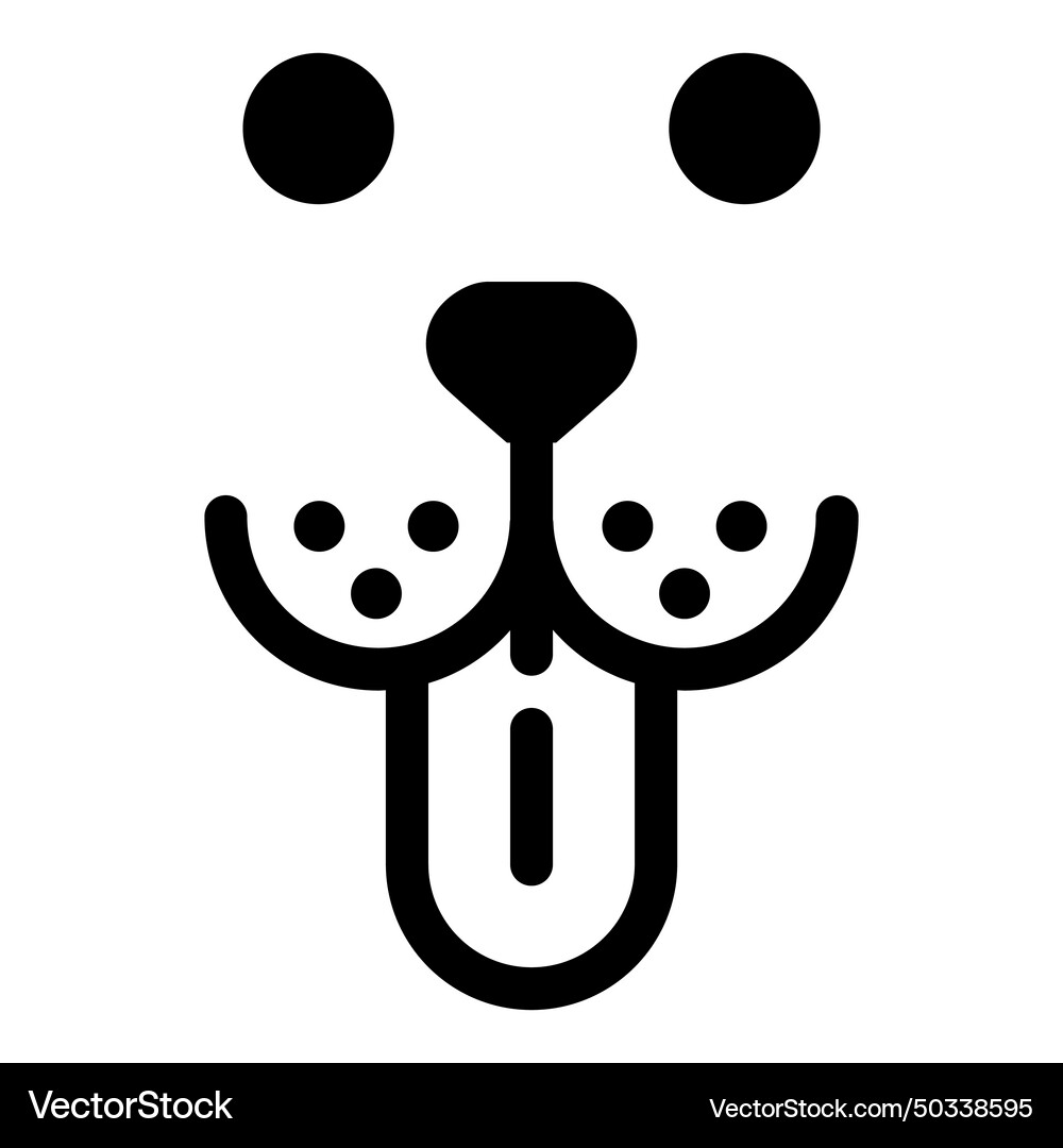 Happy dog face flat icon isolated on white Vector Image