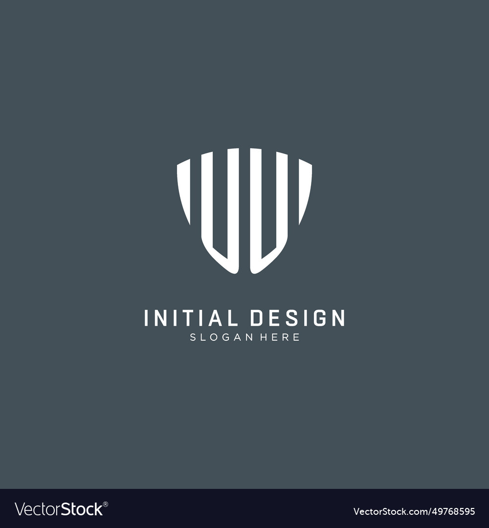 Initials uu logo shield guard shape creative logo Vector Image