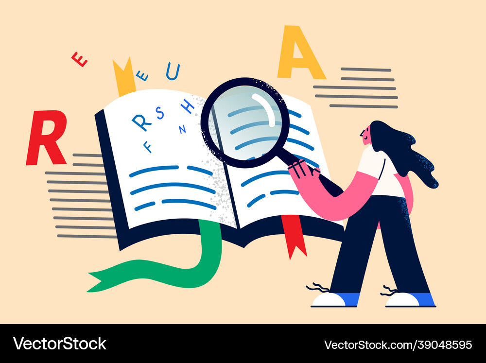 Knowledge looking for information concept Vector Image