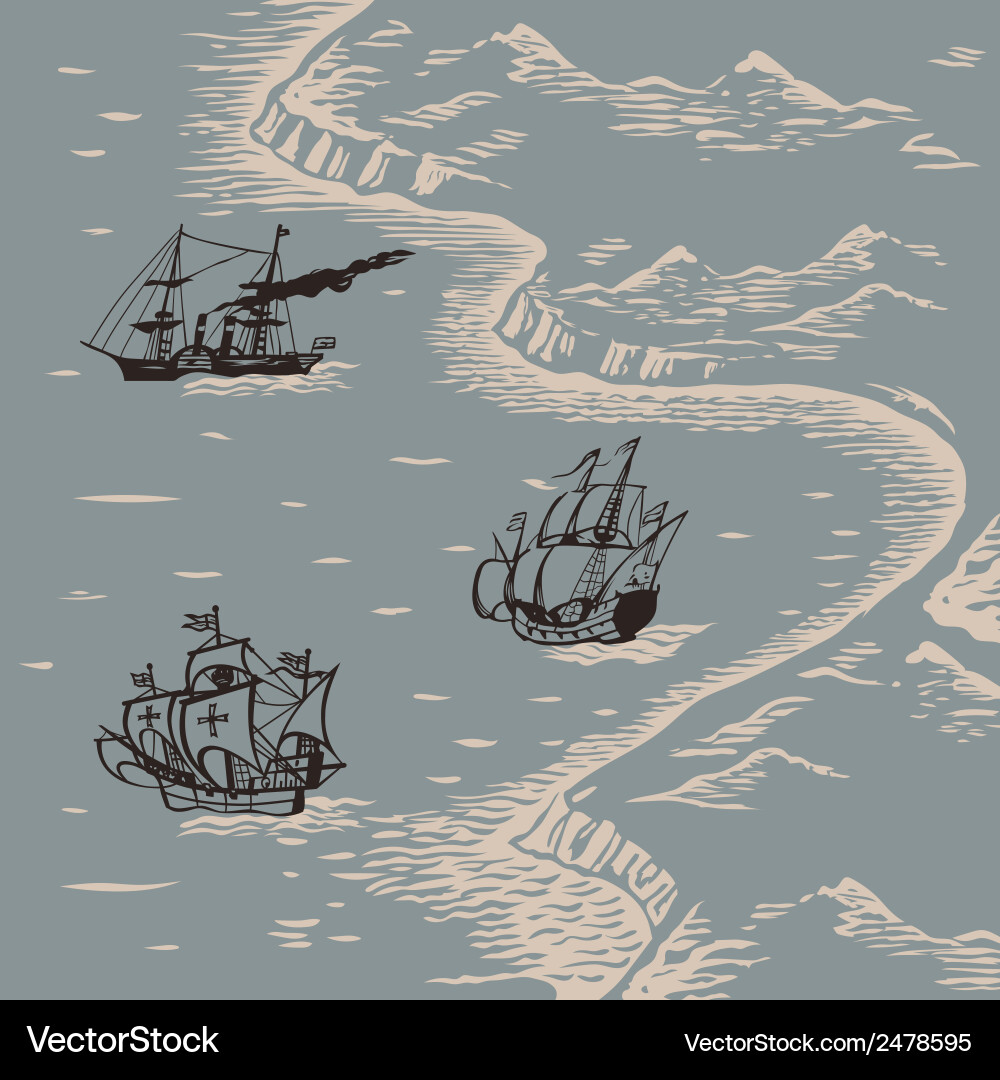 Land and sea Royalty Free Vector Image - VectorStock