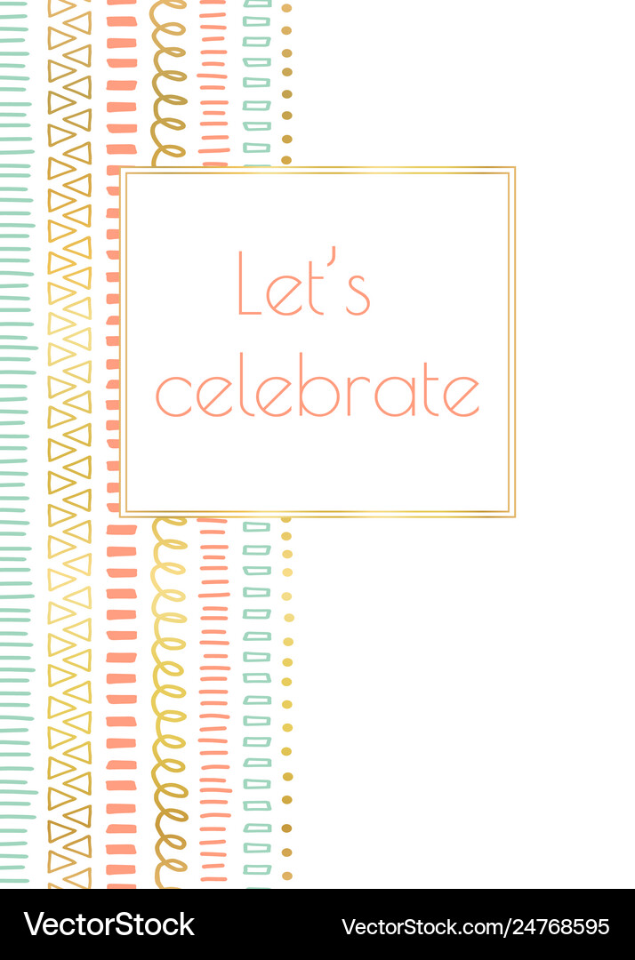 Let us celebrate invitation doodle card Royalty Free Vector