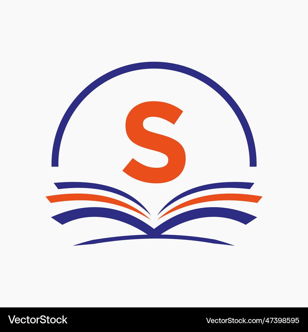 Letter s education logo book concept training Vector Image